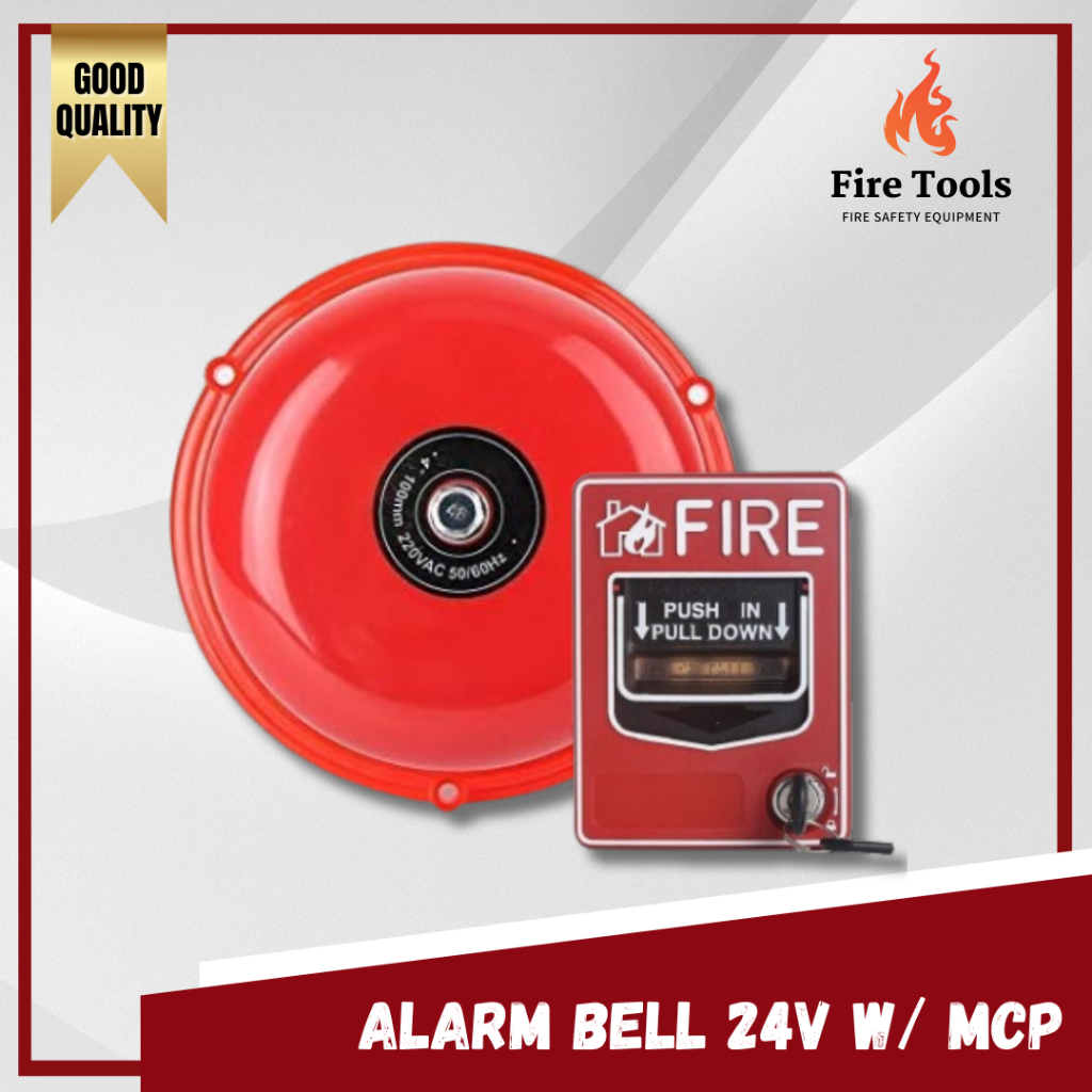 24V Set Fire Alarm Bell 4"6"8"10" With Manual Call Point Home Safe ...