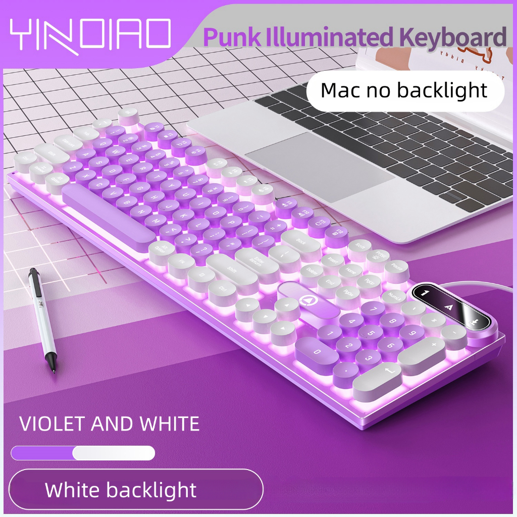 Gaming Keyboard Mechanical Feel Two-color Chocolate Keycap Color ...