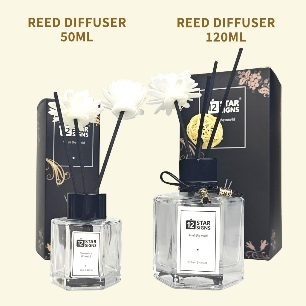 12StarSigns Perfume Reed Diffuser Oil Based Home Fragrance Bathroom Air ...
