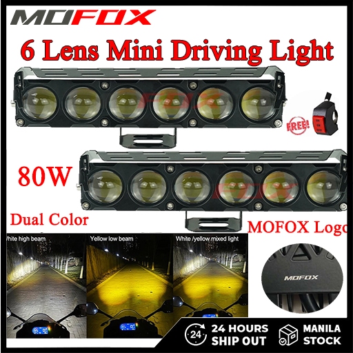 MOFOX P6 Mini Driving Light 80W 6 Lens High/Low Beam Motorcycle ...