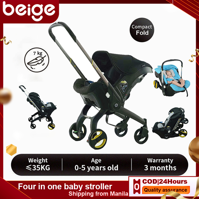 Beige Multi-Functional Stroller For Baby Car Travel Seat 4 IN 1 Two-Way ...