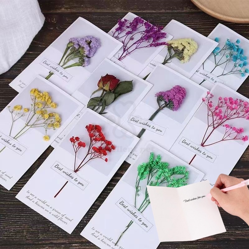 Dried Flower Blessing Card Flowers Thank Blessing Flowers Series ...