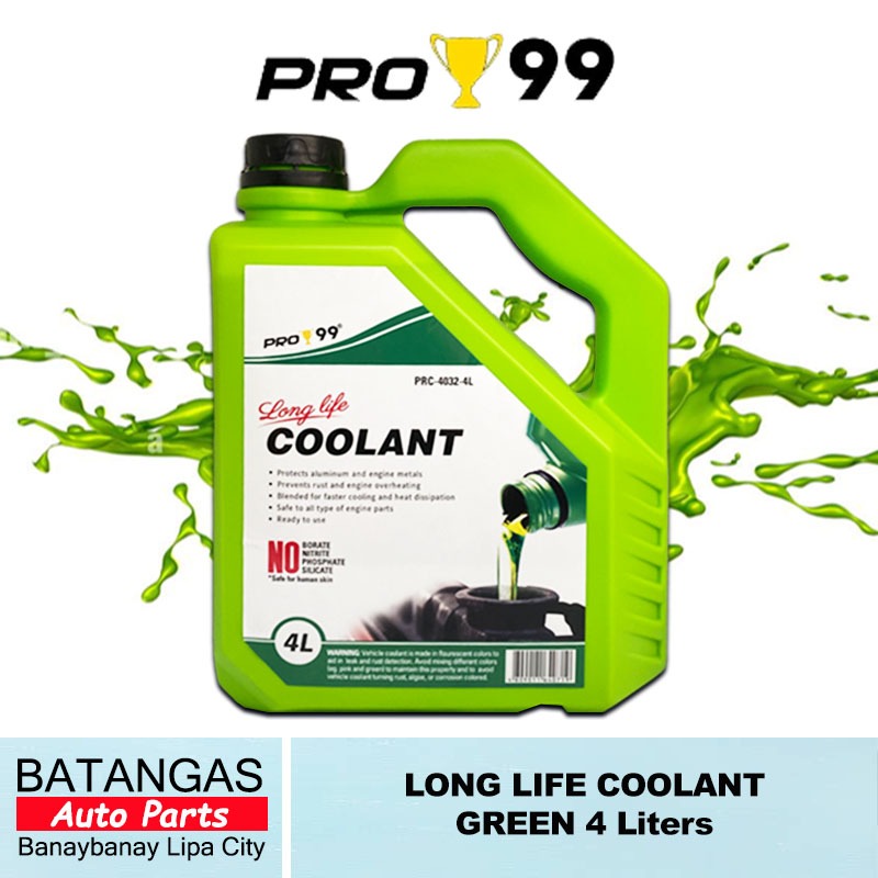 PRO 99 LONG LIFE COOLANT GREEN 4 LITERS READY TO USE | Shopee Philippines