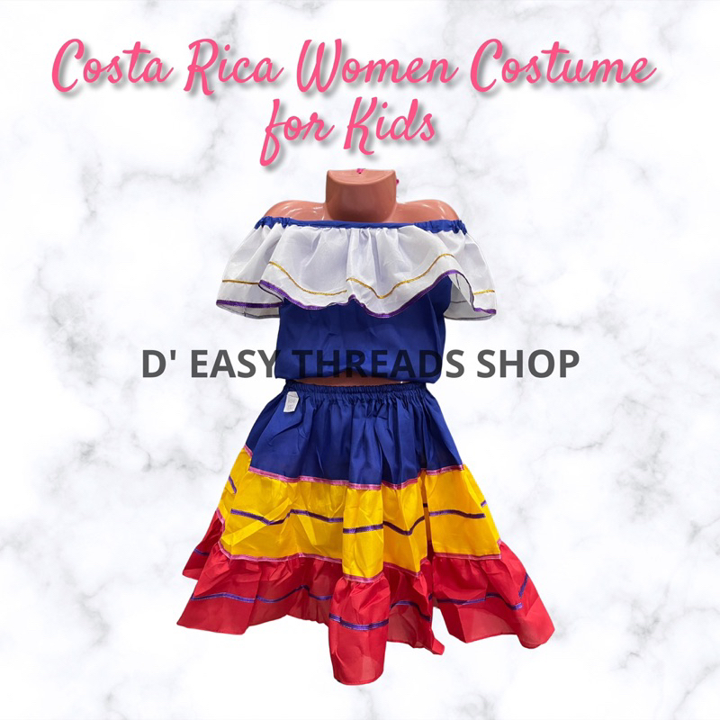 Costa Rica Costume Girl for Kids | Shopee Philippines