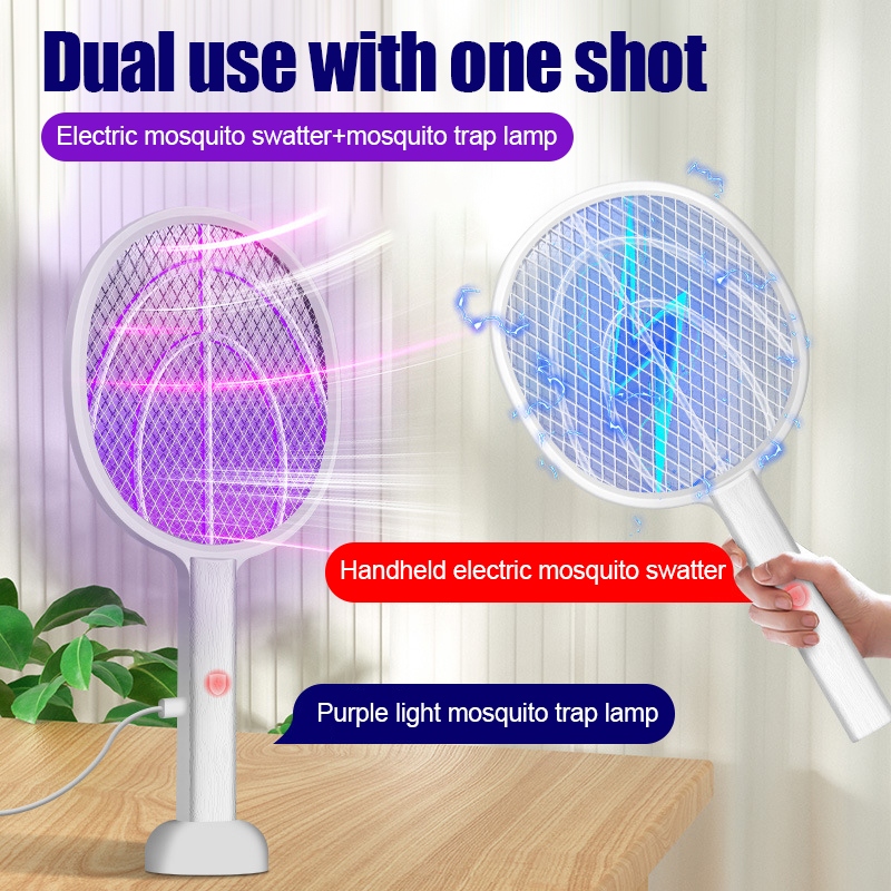 Rechargeable Mosquito Swatter 2-in-1 Mosquito Swatter Purple Light ...