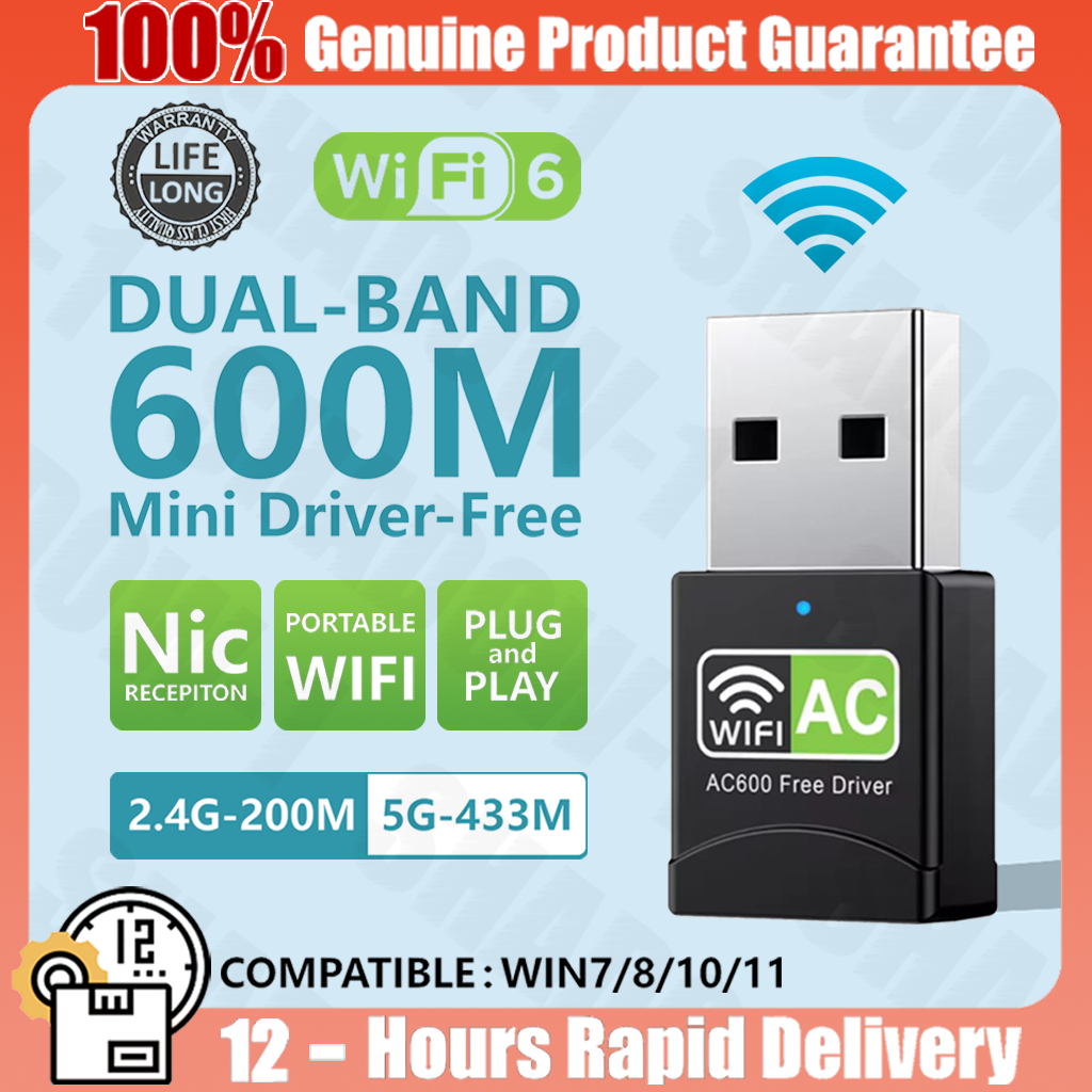 Wireless WiFi Pocket wifi 600Mbps USB Wifi Dongle Bluetooth Bluetooth Adapter 2.4G/5GHz PC WiFi ...