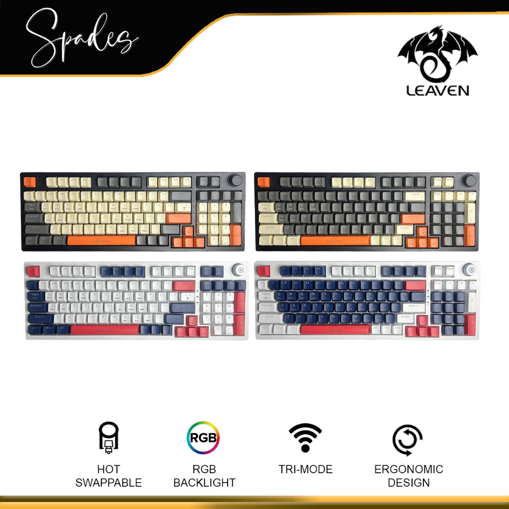 Leaven H96 Tri-Mode 96-Key RGB Backlight Wireless Mechanical Hot ...