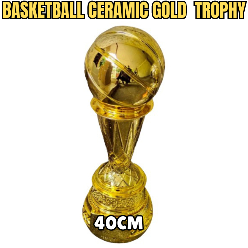 BASKETBALL CERAMIC GOLD Trophy ( Height 40cm ) CUSTOMIZE AVAILABLE ...