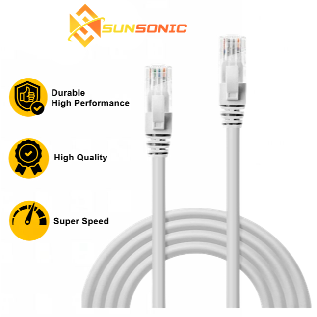 CAT6E 1m 2m 3m 5m 10m Flat Internet RJ45 Ethernet LAN Indoor Network ...