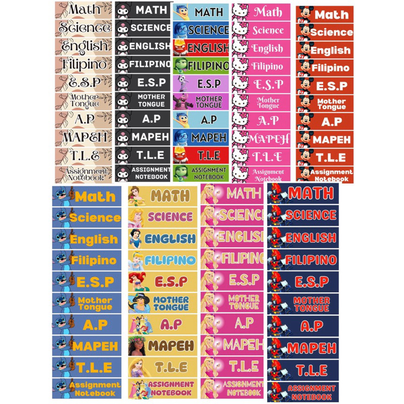 Subject Label Sticker - 10 subjects | Shopee Philippines