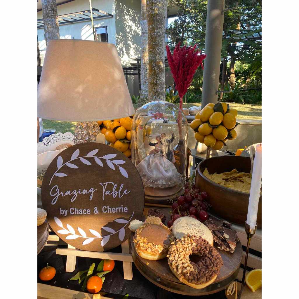 GRAZING TABLE SET of 9pcs, wooden display, rustic theme, aesthetic 100% Dessert Buffet Sweet ...