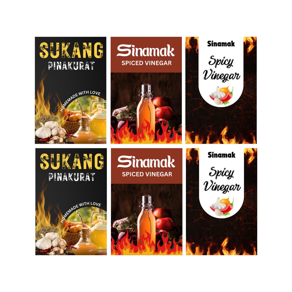 STICKER LABELS FOR SPICED VINEGAR (13PCS 2X3 INCH) | Shopee Philippines