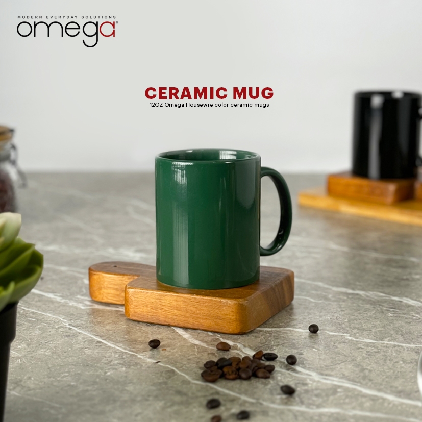Omega Houseware Colored Ceramic Mugs 12oz Dishwasher and Microwave Safe ...