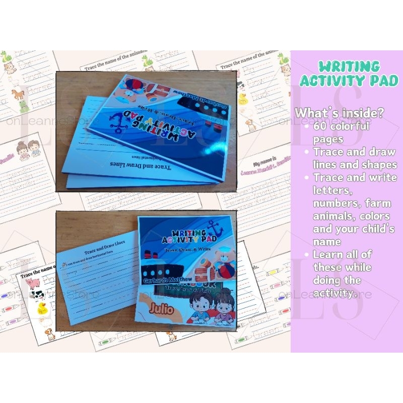 80pages Writing Activity Pad / Tracing Pad (FREE pencil included ...
