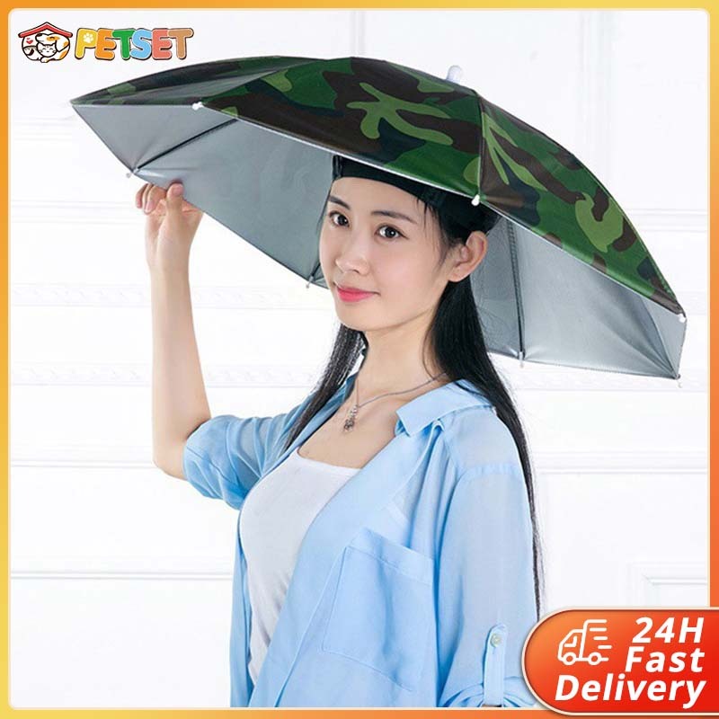 77cm Umbrella Hat Big Head Wearing Umbrella Hat Adjustable Head ...
