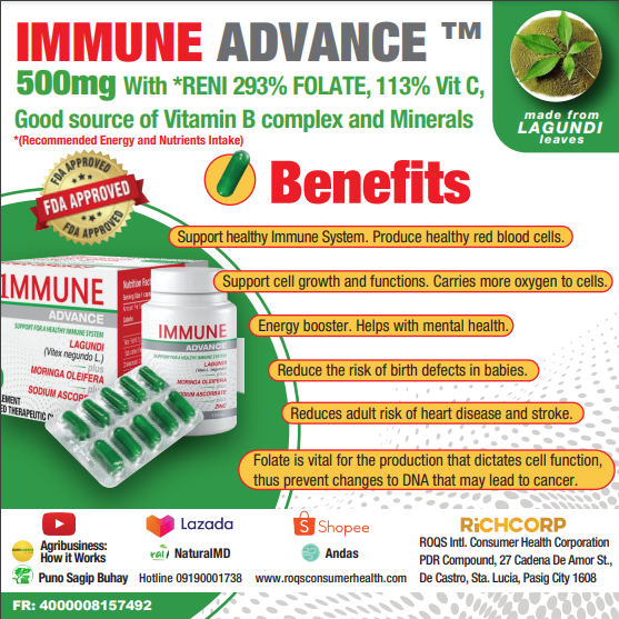 IMMUNE ADVANCE 500MG BOX OF 100pcs CAPSULE | Shopee Philippines