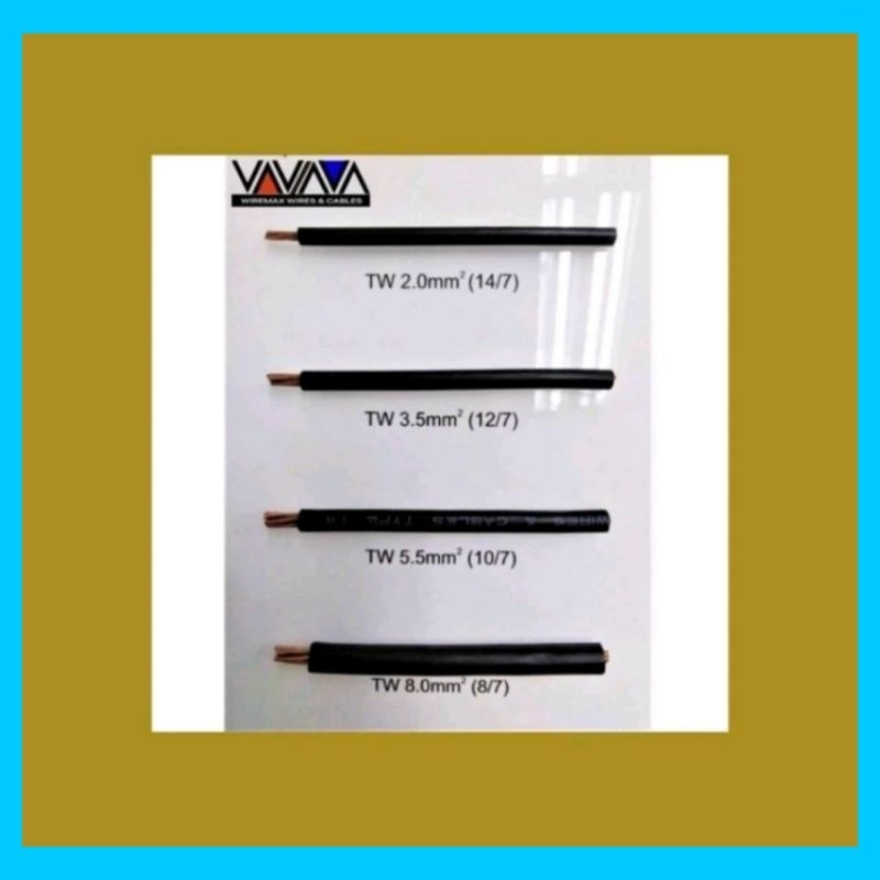 WIREMAX TW Stranded Wire PER METER #14 (2.0mm) #12 (3.5mm) #10(5.5mm ...