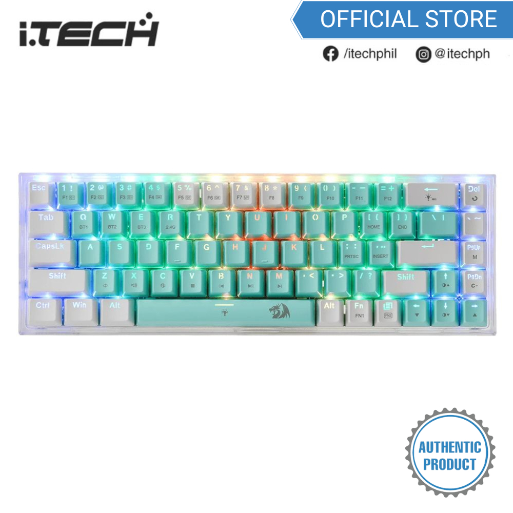 Redragon Castor Pro K631 RGB Wireless Mechanical Gaming Keyboard (White/Green) | Shopee Philippines