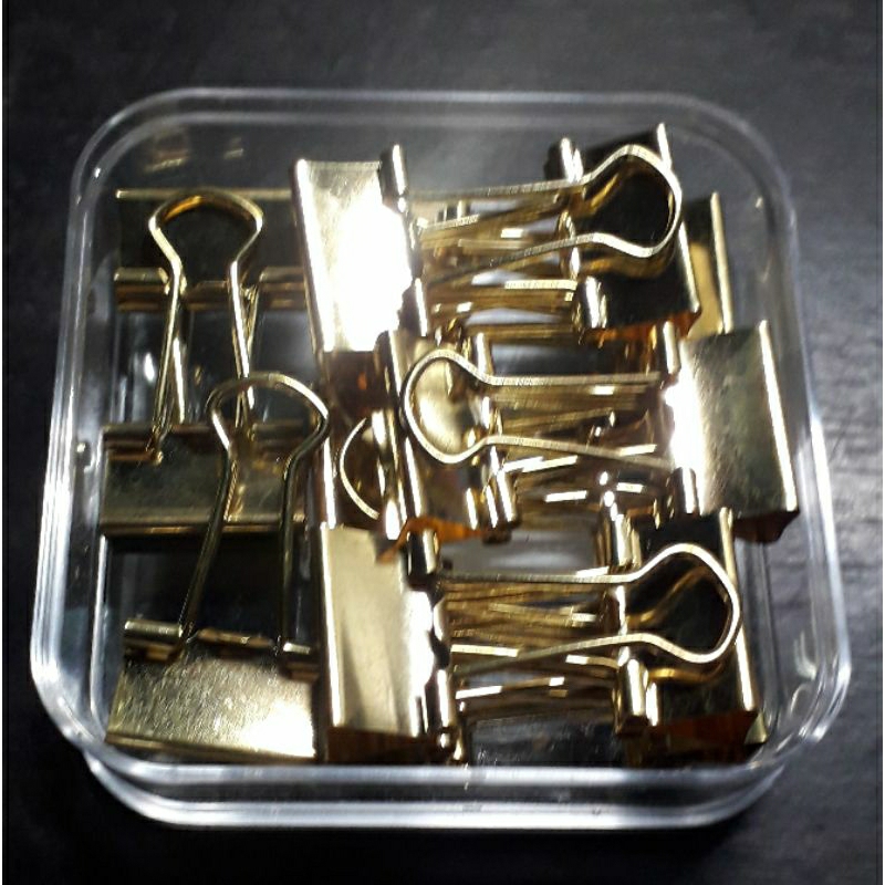 GOLD METAL NOTEBOOK BINDER CLIPS PAPER CLIP FOR OFFICE SUPPLIES 6/15 ...