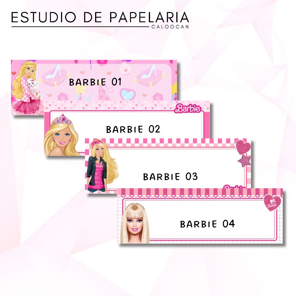 Estudio | Barbie Inspired Name Subject Blank Sticker Label bor books ... Estudio | Barbie Inspired Name Subject Blank Sticker Label bor books ...