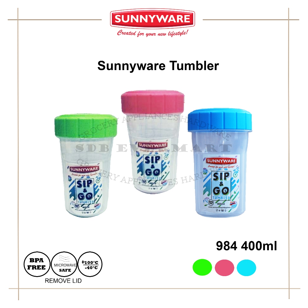 Sunnyware-Tumbler Shaker-400ml-[984]-Blue Green Pink-1pc | Shopee ...