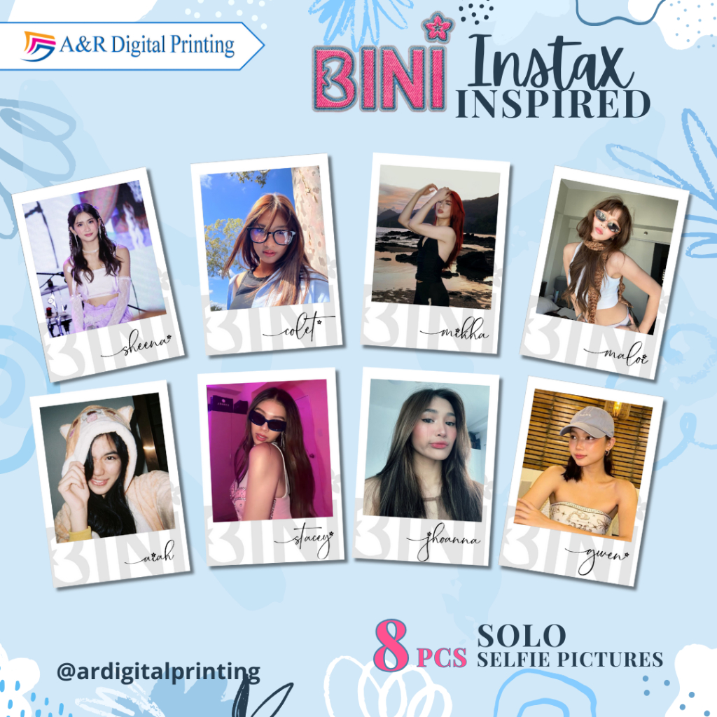 BINI Instax Inspired SOLO Pictures 8pcs Blooms Colet Mikha Maloi Aiah Gwen Stacey Sheena ...