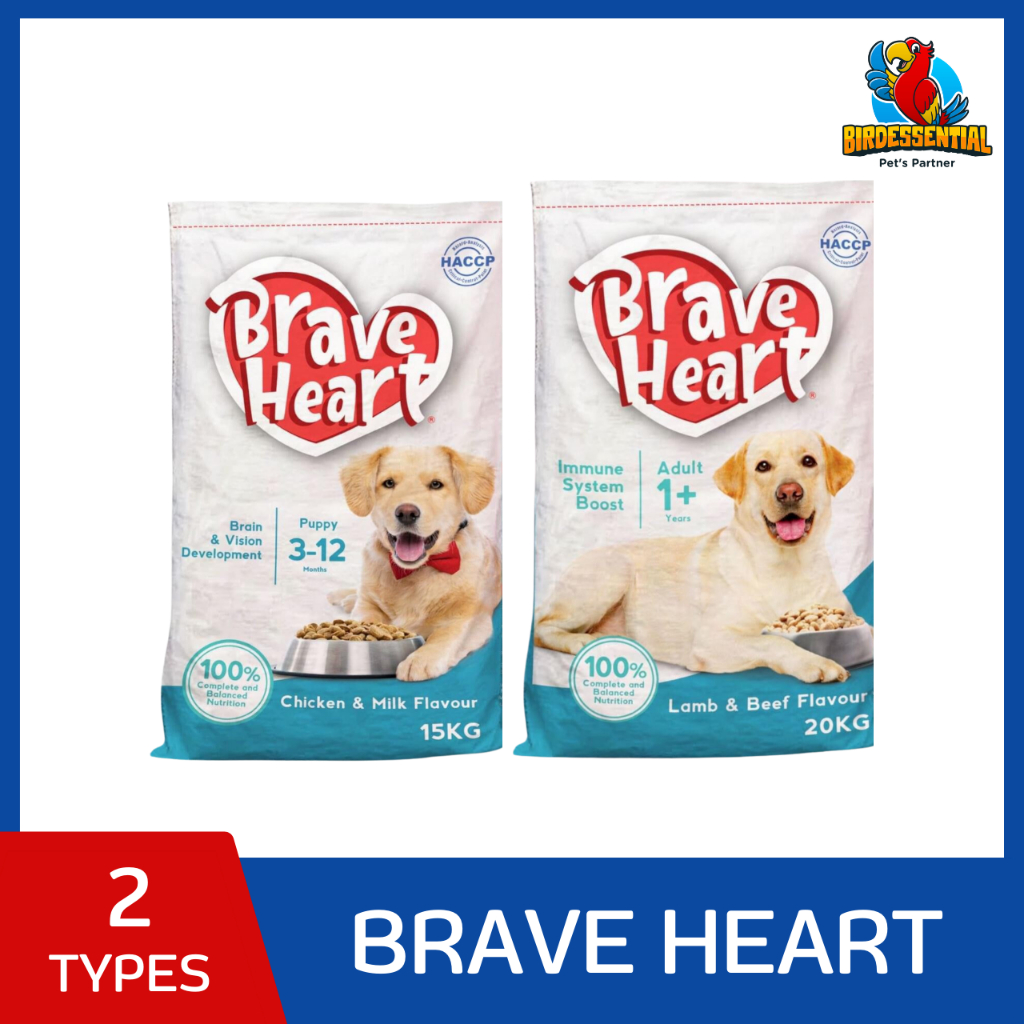 Brave heart dog food lamb & beef flavour repacked (1kg) | Shopee ...