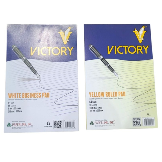 VICTORY yellow ruled pad and white business pad ( sold per pad ...
