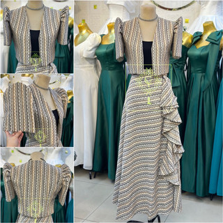Modern Filipiniana Ethnic Inabel bolero and skirt (inner not included ...