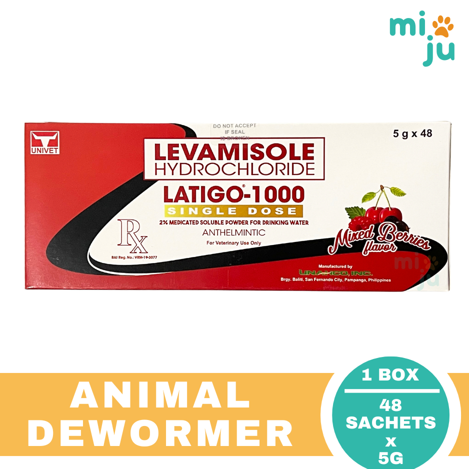Latigo 1000 Single Dose 2% (1 Box/48 Sachets x 5g) - For Animal Use ...