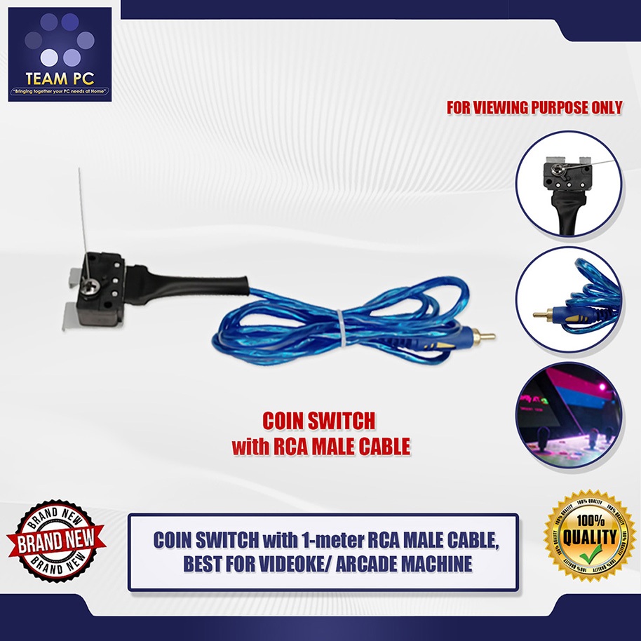 TEAM PC COIN SWITCH with 1-meter RCA MALE CABLE, BEST FOR VIDEOKE ...