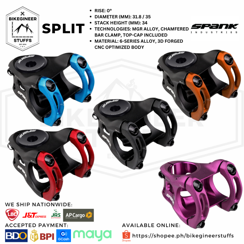Spank Split 31.8/35mm Clamping Stem | Shopee Philippines