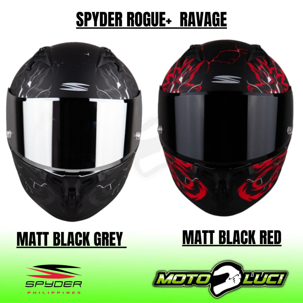 Spyder Rogue+ GD Ravage S5 Full face Helmet with Dual Visor ( Free ...