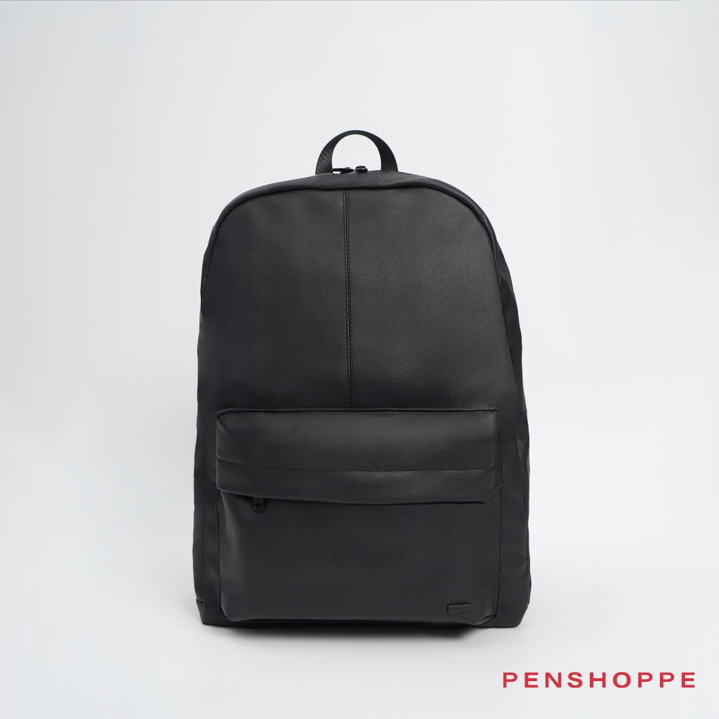 Penshoppe Coated PU Leather Backpack With Metal Branding For Women ...