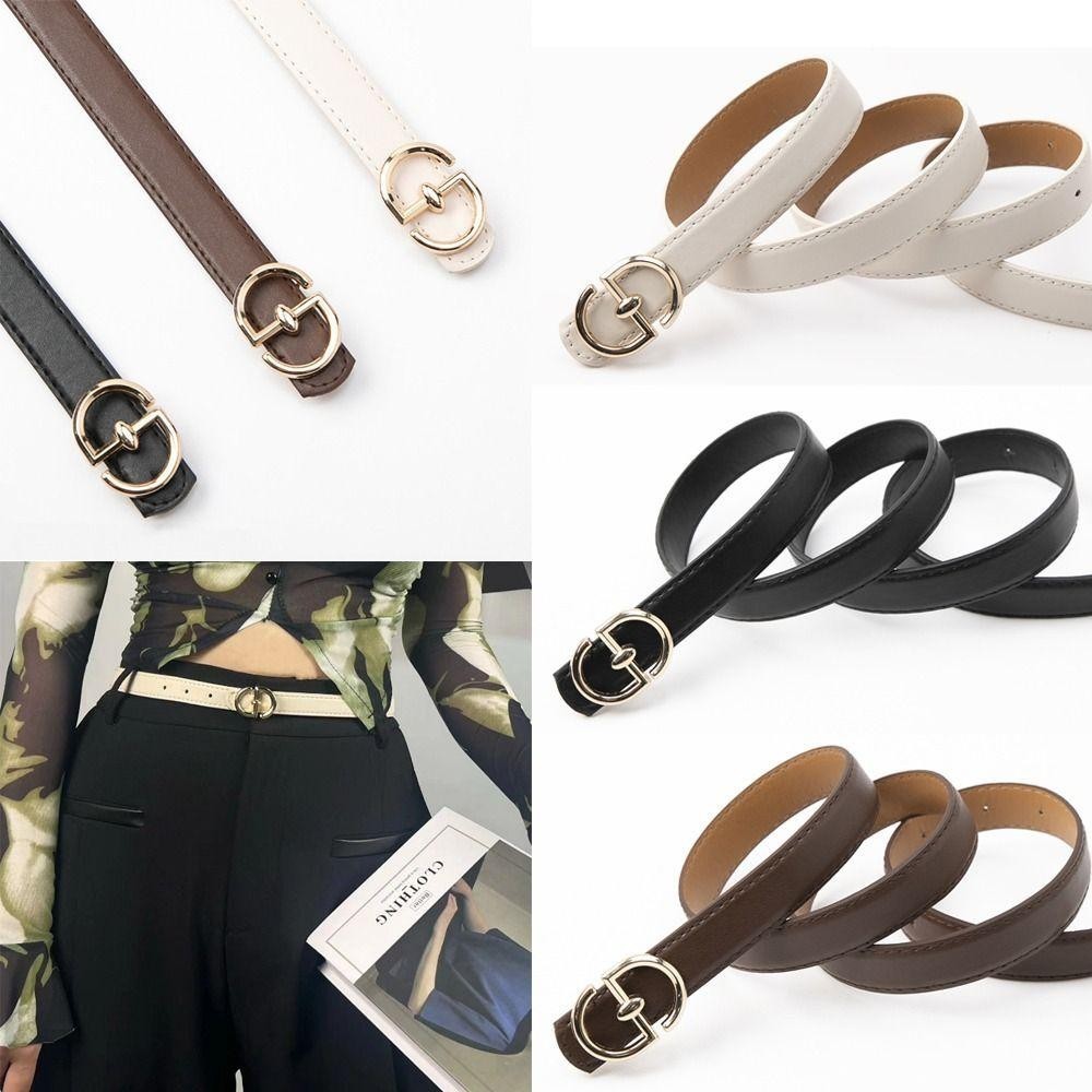 Korean Metal Slide Buckle Belt Luxury Design Versatile Leather Belt ...