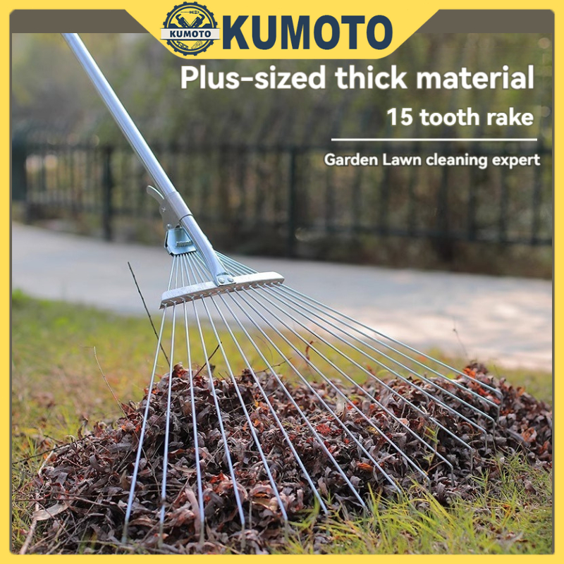 Adjustable Grass Rake head Leaf Rake Gardening Tool Portable 15 Teeth ...