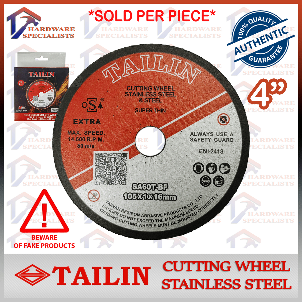 Tailin Cutting Disc Cut-Off Wheel 4” 105 x 1 x 16 mm Super Thin ...