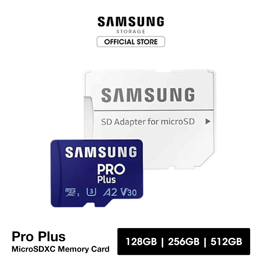 Samsung Pro Plus 128GB/256GB/512GB U3 V30 A2 Class 10 MicroSDXC Micro ...