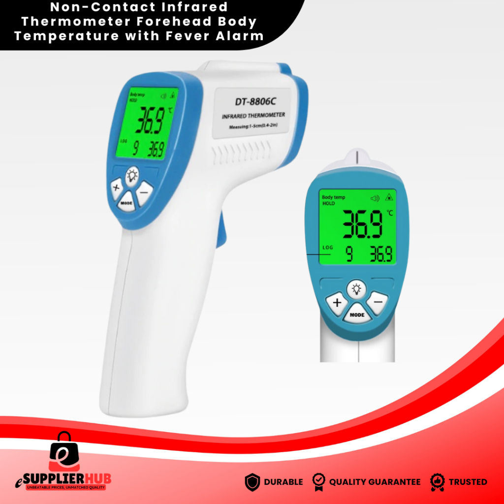 Non-Contact Infrared Thermometer Forehead Body Temperature with Fever ...