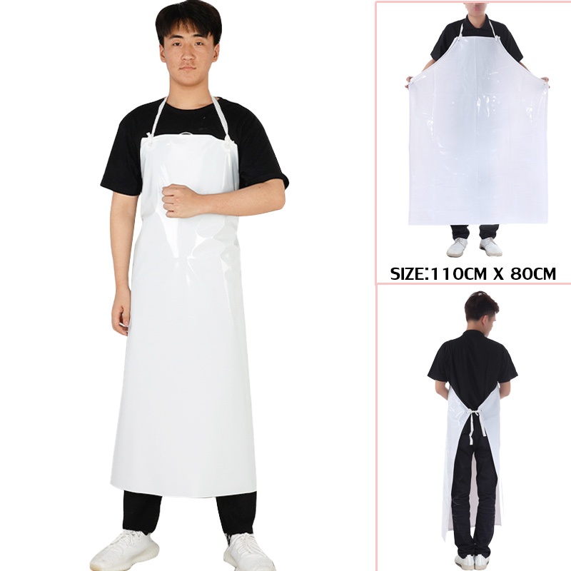 White Waterproof Thickened Apron Restaurants Gardens Supermarkets ...