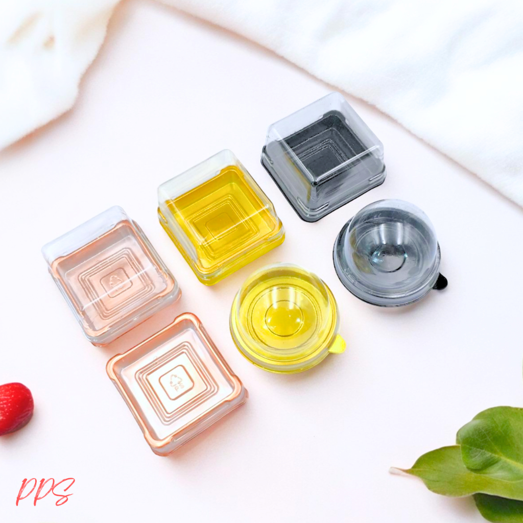 50pcs Clear Souvenir Mini Cupcake Acetate Dome Holder Pastry Mochi ...