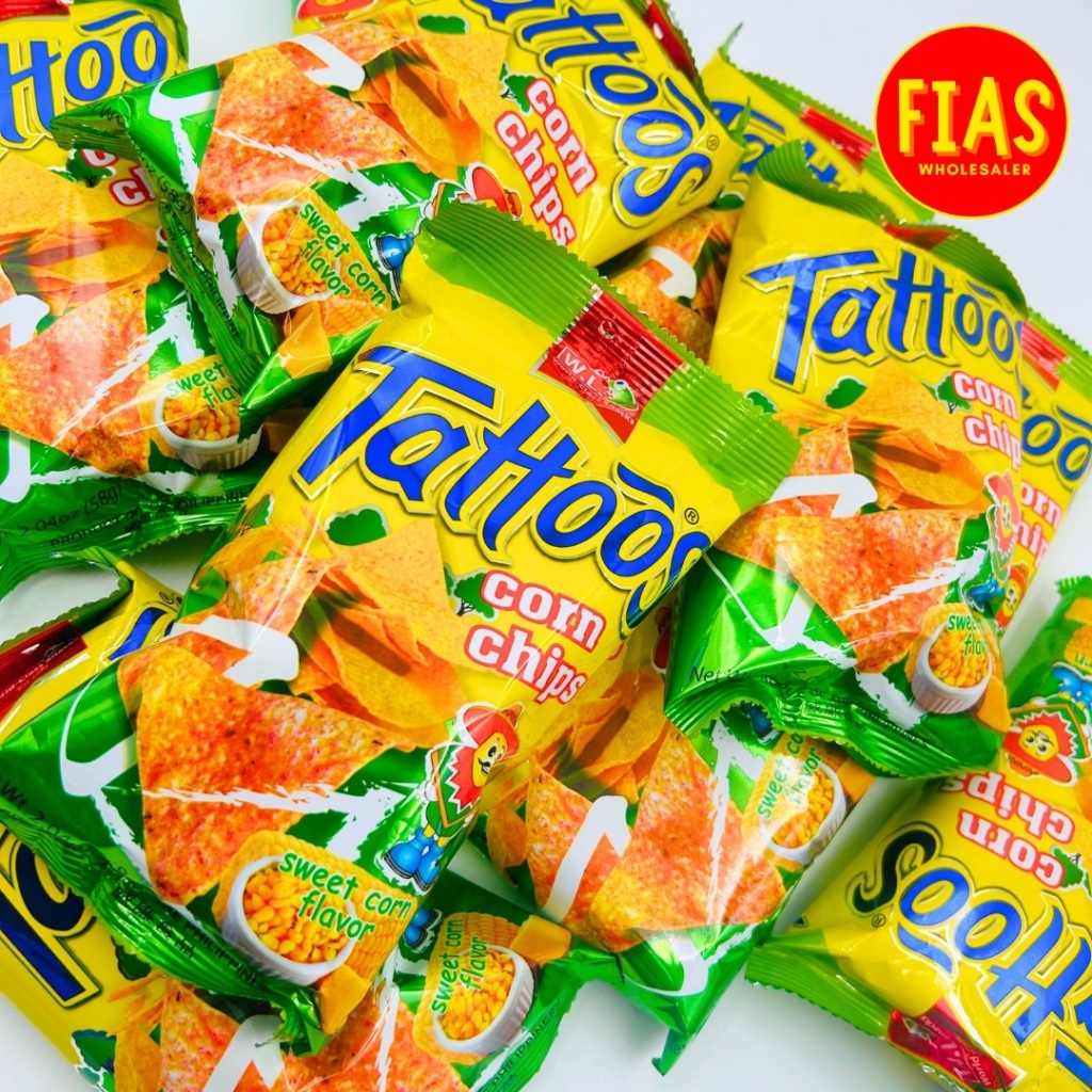 10 pcs Tattoos Sweet Corn Flavor Corn Chips 58g | Shopee Philippines