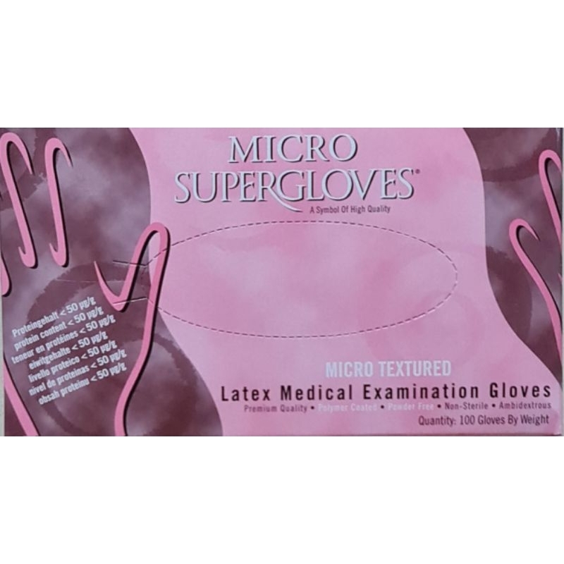 MICRO SuperGloves LATEX Medical Examination Gloves || 100 gloves per ...