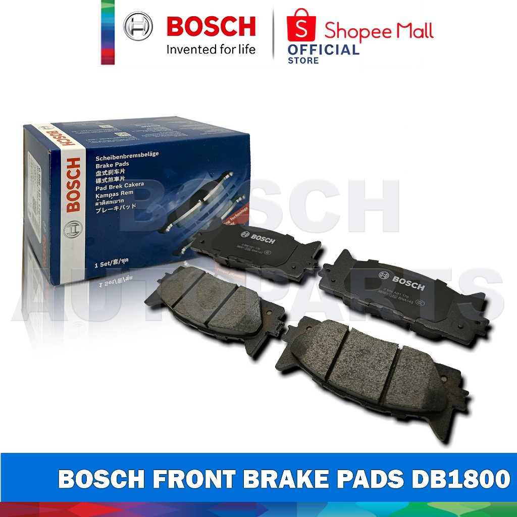 Bosch Front Brake Pads BP2299 (DB1800) for Toyota Camry 2006 - 2015 | Shopee Philippines