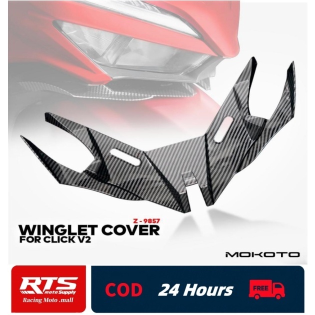 CLICK V2 AERODYNAMIC FRONT WINGLET COVER Z-9857 HYDRO DIP CARBON LOWER ...