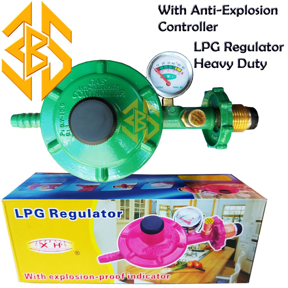 LPG Regulator With Gauge Push Button Safety Pin Heavy Duty I 3bs ...