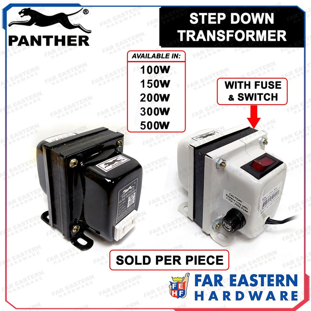 PANTHER Step Down Transformer 100W | 150W | 200W | 300W | 500W | Shopee ...