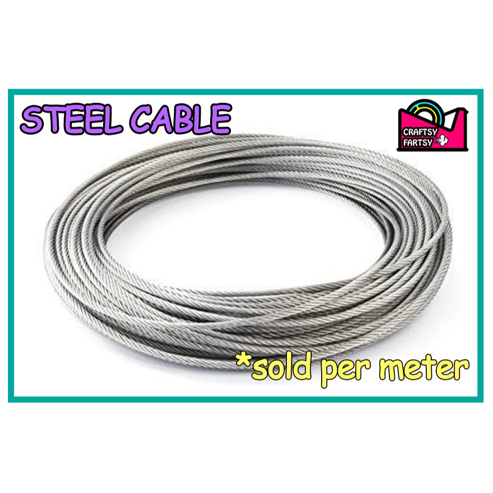 (PER METER) Galvanized Steel Cable/ Steel Cable 3mm 5mm 6mm 1/8" 3/16 ...