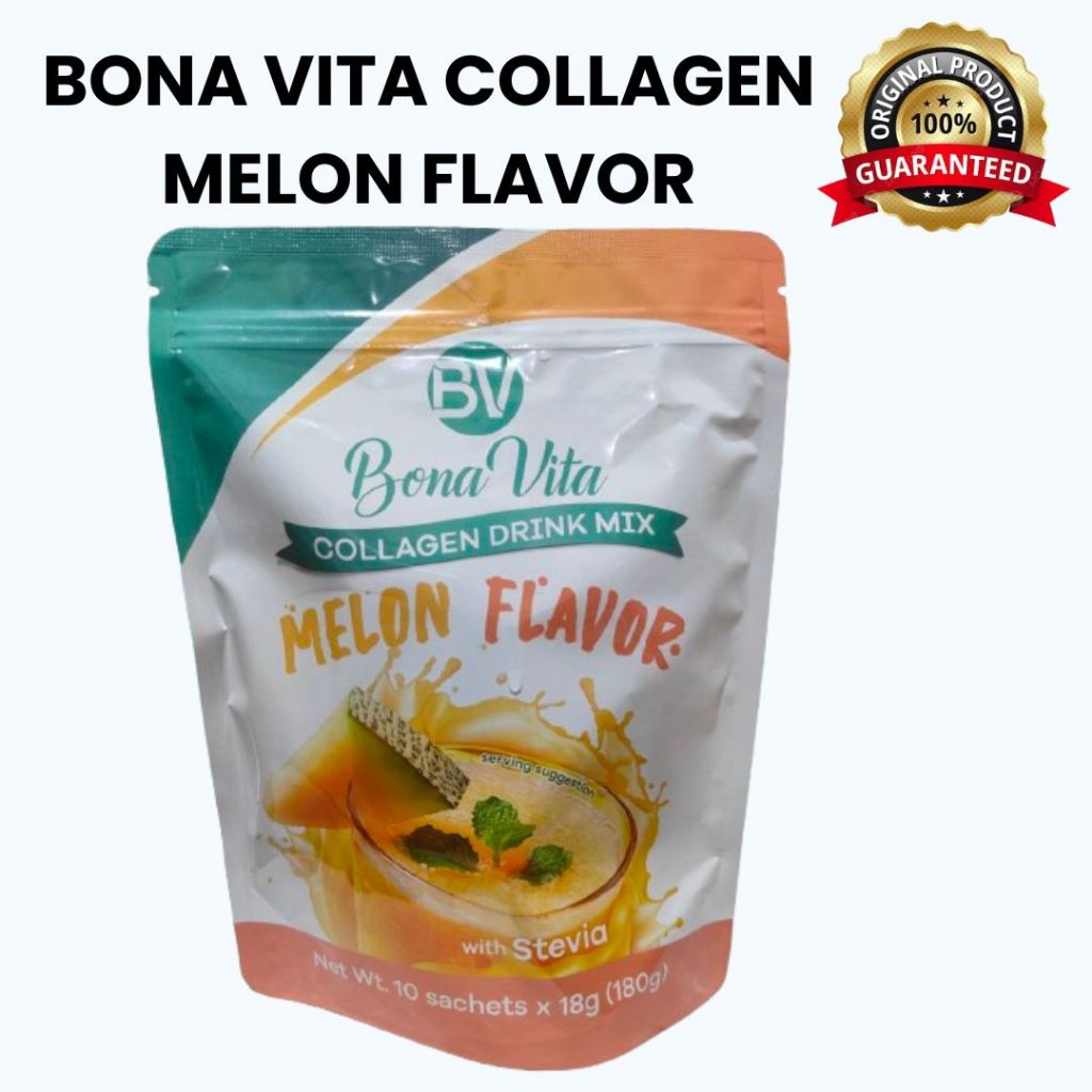 100% Authentic Bona Vita Collagen Drink Mix Melon Flavor with Stevia ...
