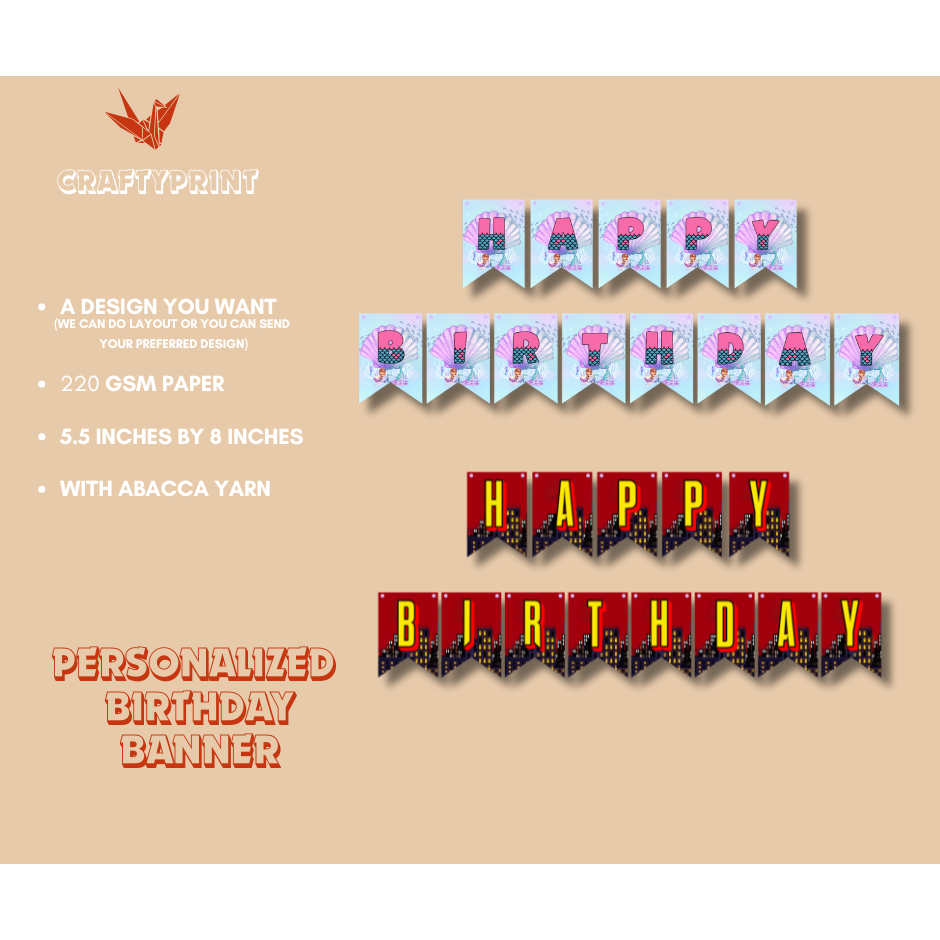 Personalized Birthday Banner ( 1 letter per flag) | Shopee Philippines